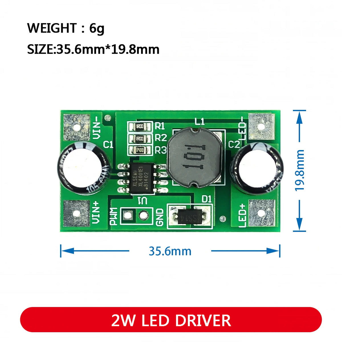 Pilote LED 1W/2W/3W, 350mA/700mA, entrée de gradation PWM, module à co – Underwater Thruster