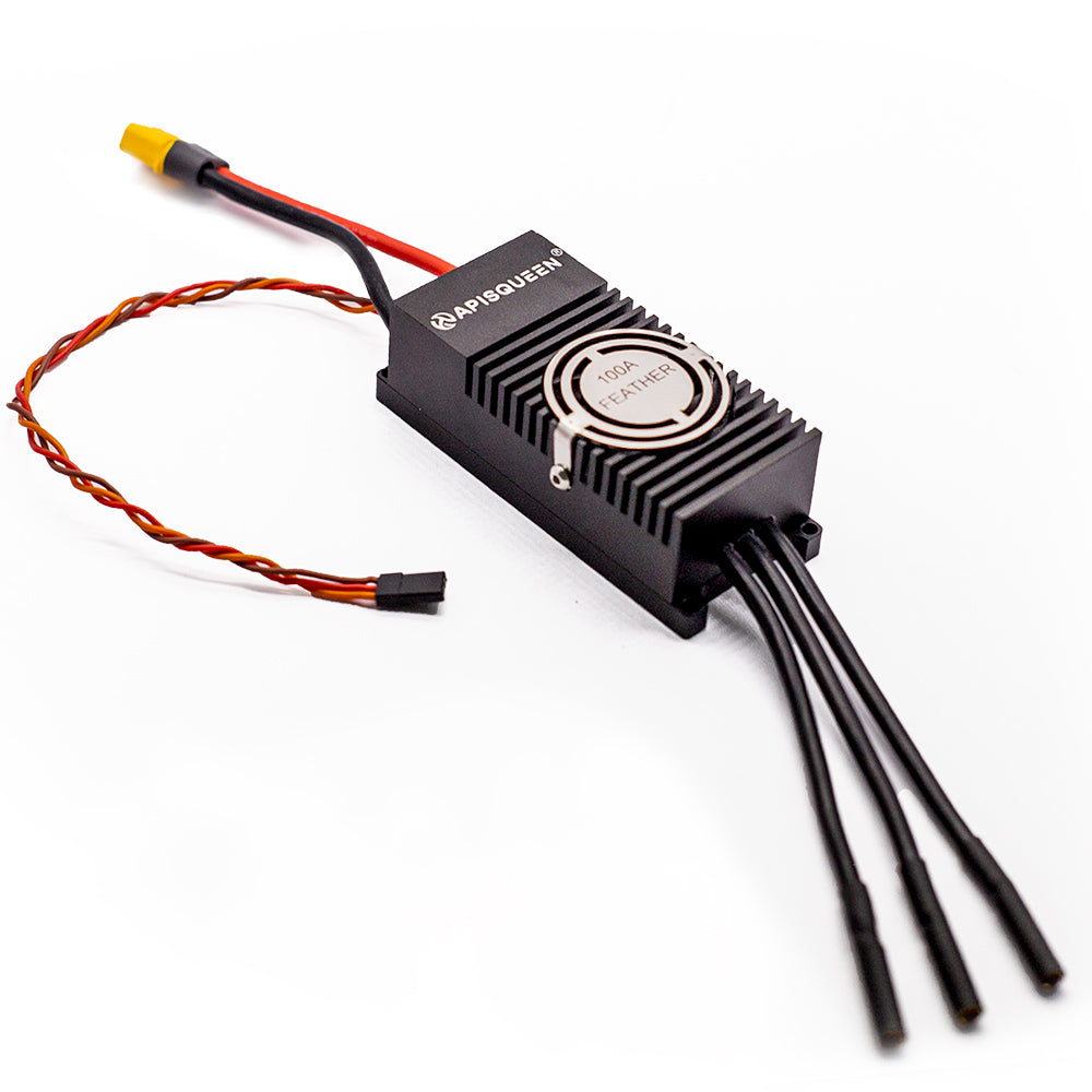 APISQUEEN 24V 100A Feather ESC Metal case with built-in fan cooling wi ...