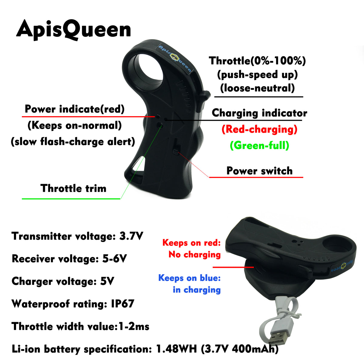 APISQUEEN one U92 Set Underwater Thruster with Waterproof remote ...